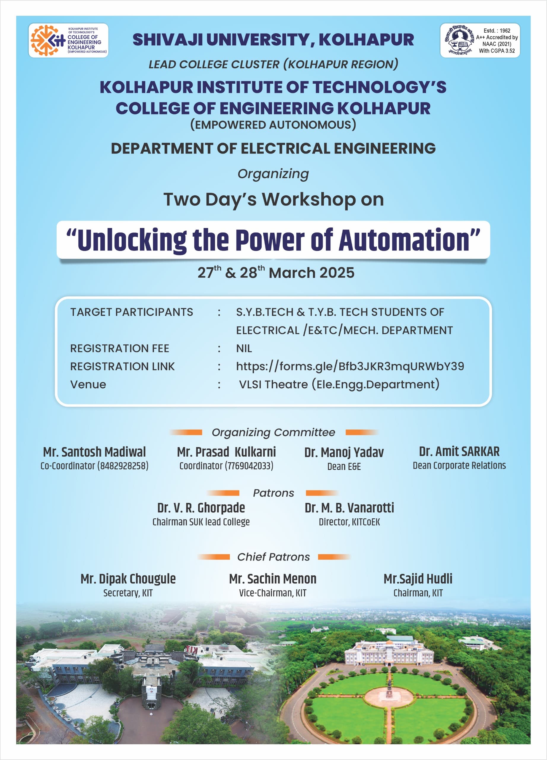 Best Electrical Engineering College in Kolhapur | BTech in Electrical Engineering Kolhapur